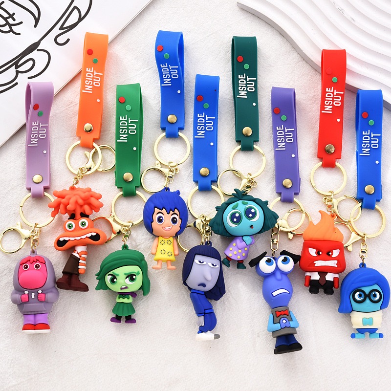 Inside Out Keychain Cartoon Keychain Disney and Pixar Sadness Fear ...