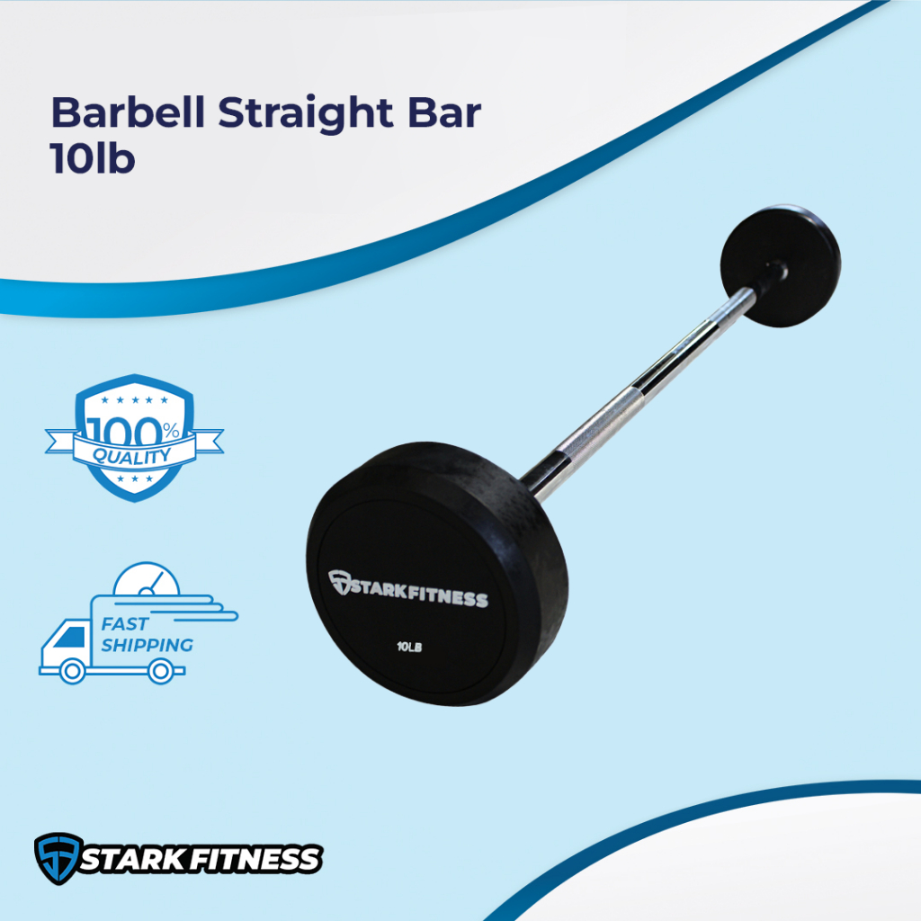 Stark Fitness Straight Rubber Fixed Barbells (10lbs - 50lbs) | Shopee Philippines