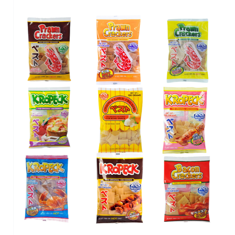 Besuto Uncooked Kropeck Crackers 100g Flavors: original, pork, hot ...