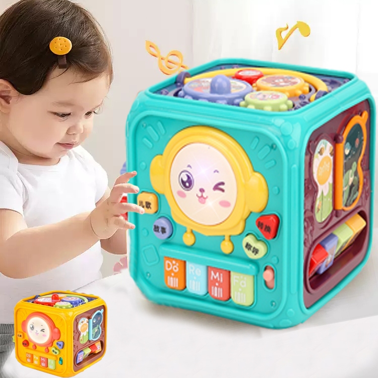 Multi-functional Toddler Baby Music Hexahedron Geometric Blocks ...
