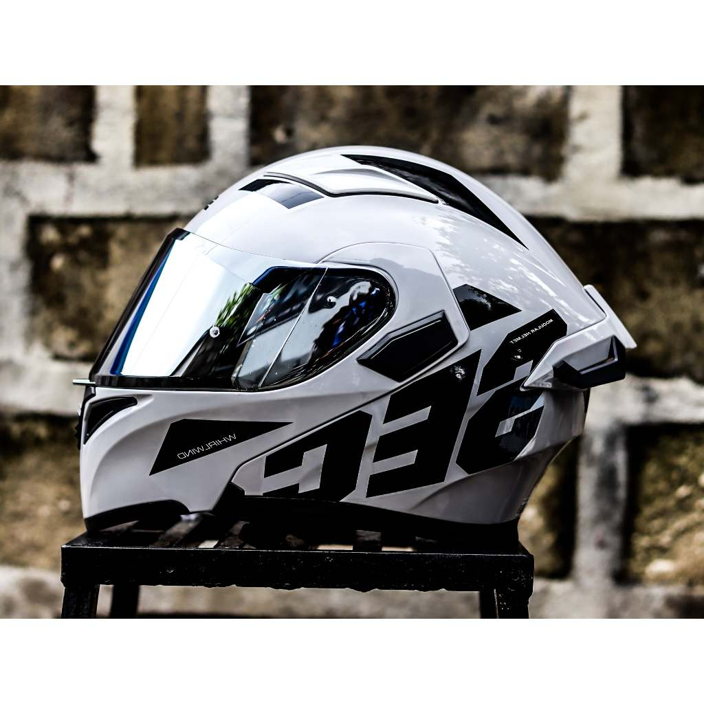 SEC HELMET WHIRLWIND V2 SOLID GREY BLACK MODULAR DUAL VISOR WITH FREE ...