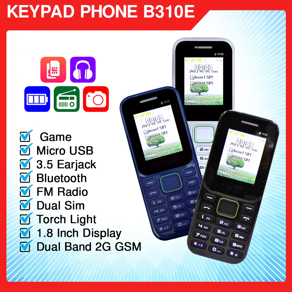 B310E it2173 Dual Sim Basic Phone Keypad Phone 800mAh | Shopee Philippines