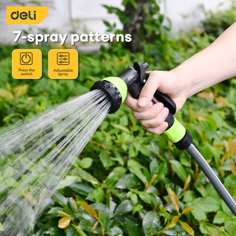 Deli Garden Spray Gun 7 Modes Horizontal Switch Spray Gun Flower Water ...