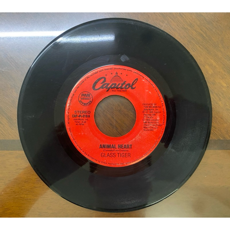 Glass Tiger – Animal Heart - Philippines Original Pop Rock Music Vinyl ...