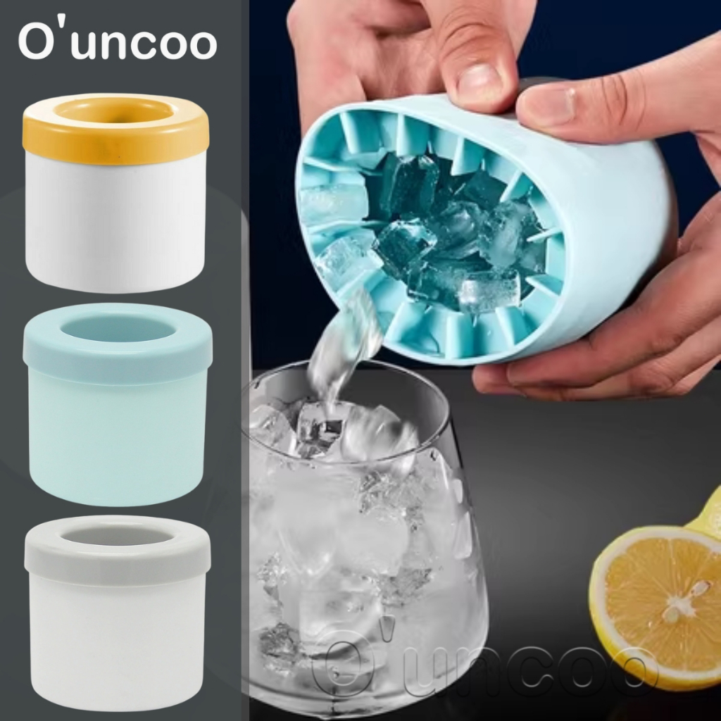O'uncoo Silicone Ice Cube Mold Round Ice Bucket Refrigerator Freeze Ice ...