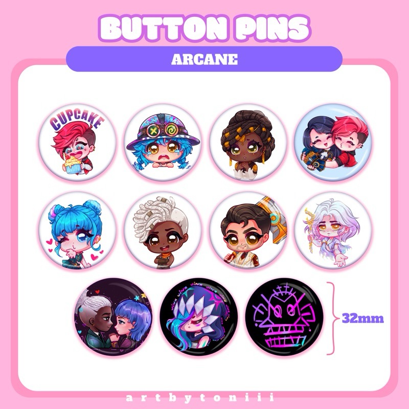 ARCANE BUTTON PINS | artbytoniii | Shopee Philippines