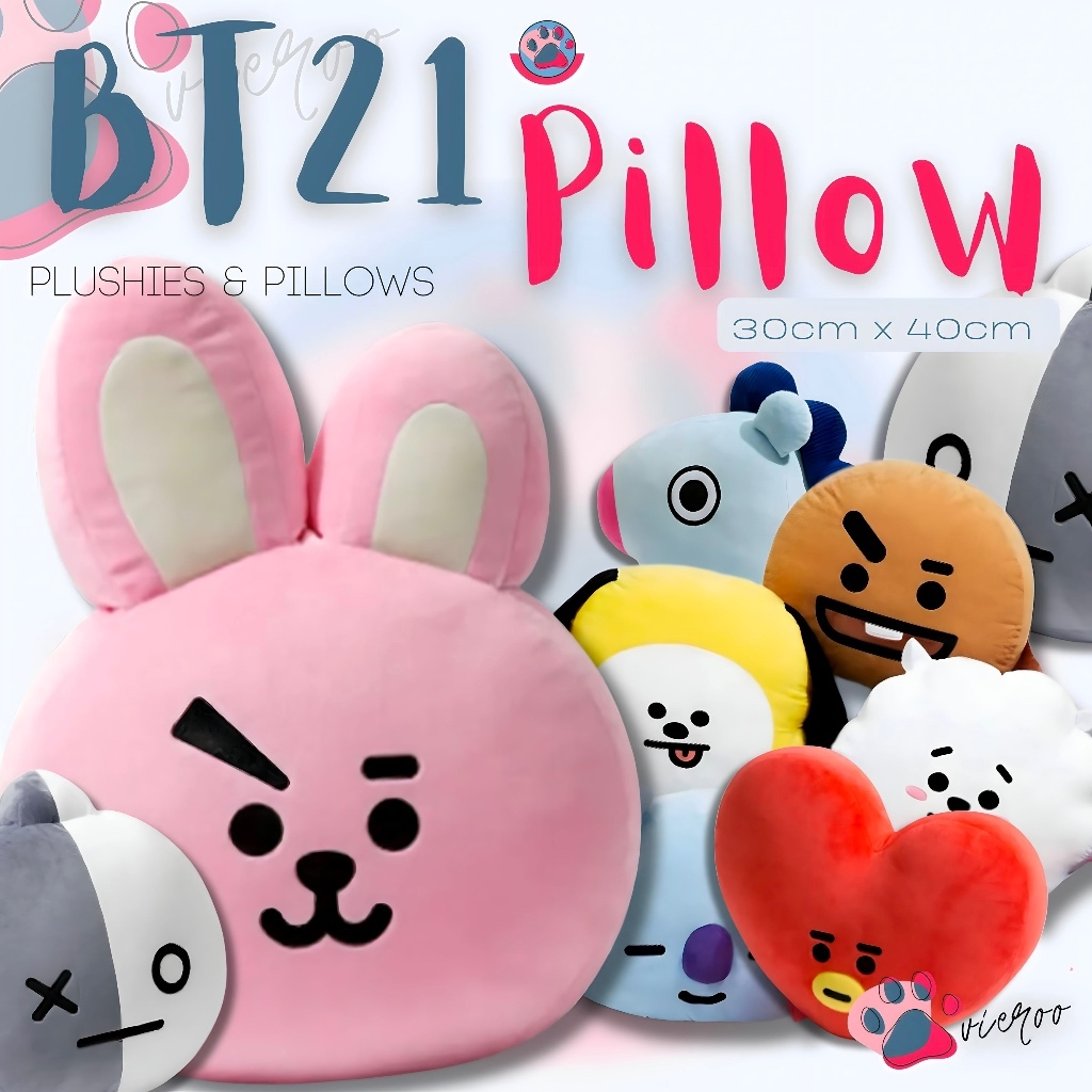 MOORI BTS BT21 Character Style Plush Stuffed Head Pillow | Shopee ...