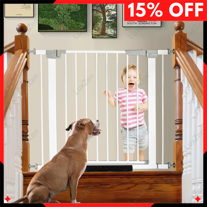 LuxZen Adjustable Baby Safety Door Barrier for Kids and Pets Fence No ...