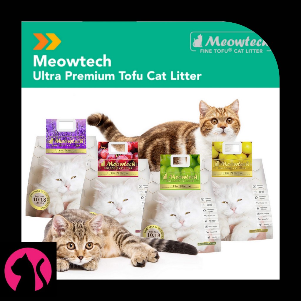 Meowtech Fine Tofu Cat Litter Ultra Premium 10.18L |Flushable, Dust ...