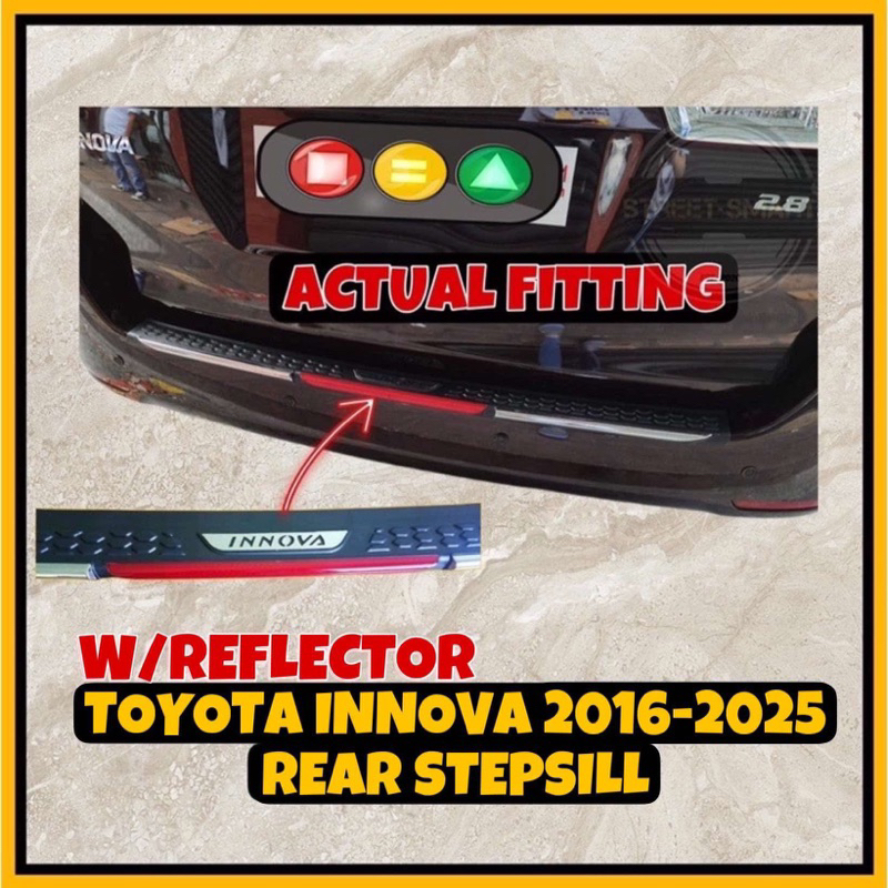 TOYOTA INNOVA 2016-2025 REAR STEPSILL (with reflector) | Shopee Philippines