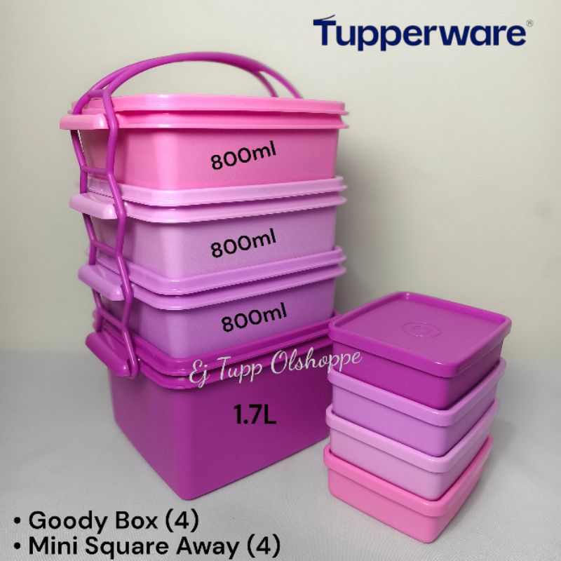 Original Tupperware Brands Small Goody Box 850ml (4pcs) | Shopee ...