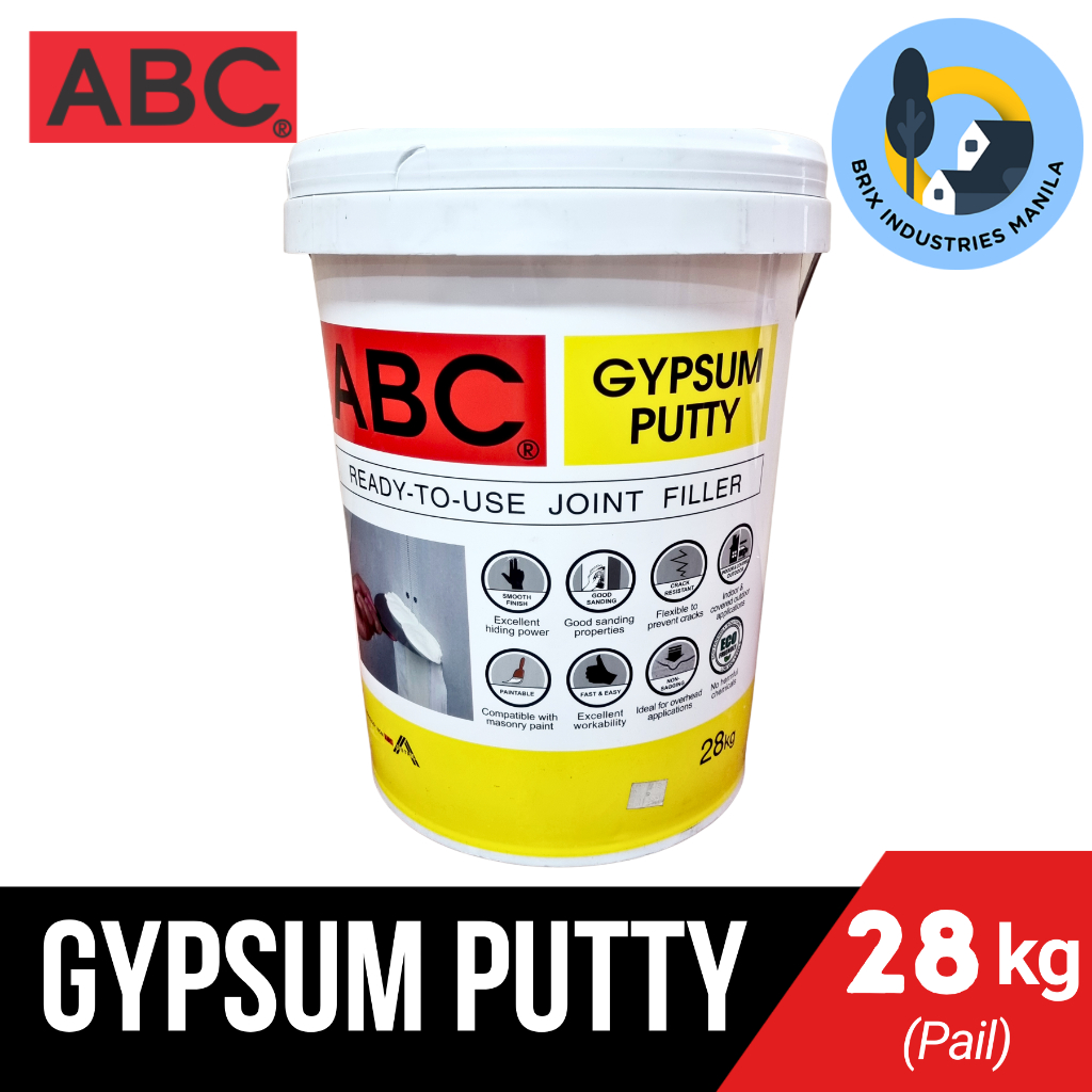 ABC Gypsum Putty 28kg Pail Ready-To-Use Joint Filler Smooth Finish ...