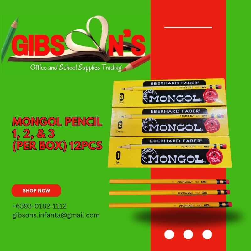 GENUINE EF MONGOL PENCILS 482 1, 2, & 3 (12pcs Per Box ) | Shopee ...