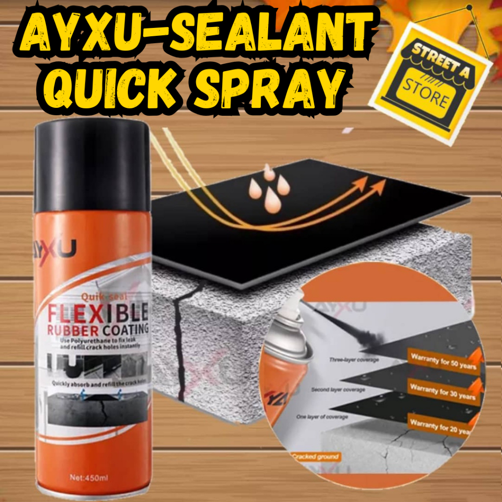 BEST SELLING Original Quick Seal Flexible Rubber Coating (450ml) Waterproof Spray Sealant ...