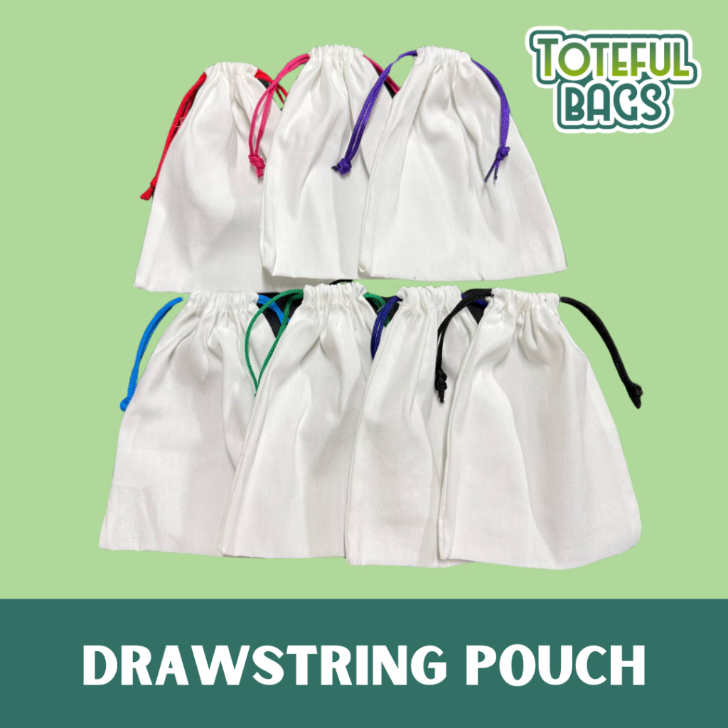 Canvas Drawstring Pouch Colored String | Shopee Philippines