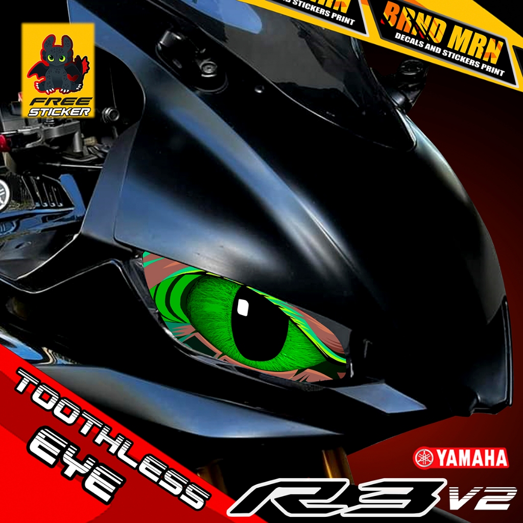 YAMAHA R3 V2 TOOTHLESS EYE DECAL STICKER TINT PROTECTOR | Shopee ...