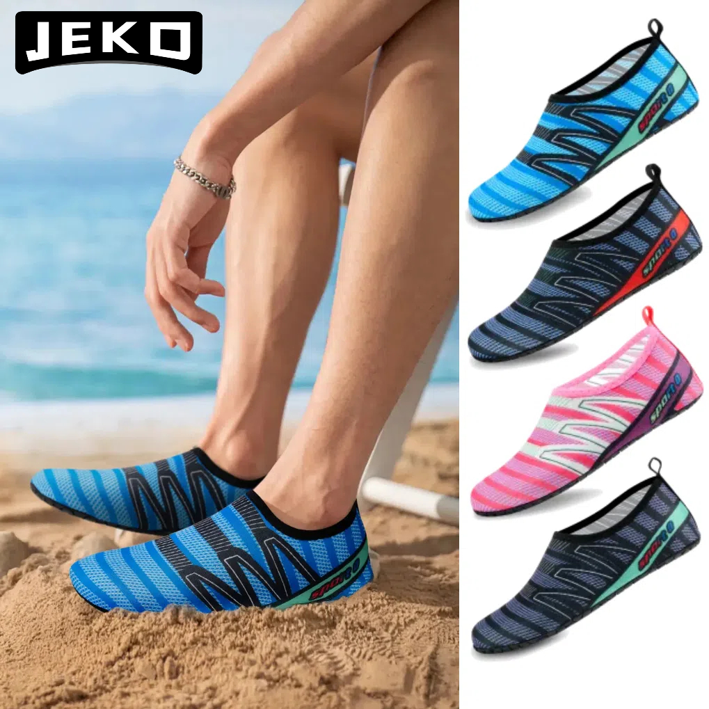 JEKO Aqua Shoes Unisex Skin-friendly Beach Footwear Rubber Non-slip ...