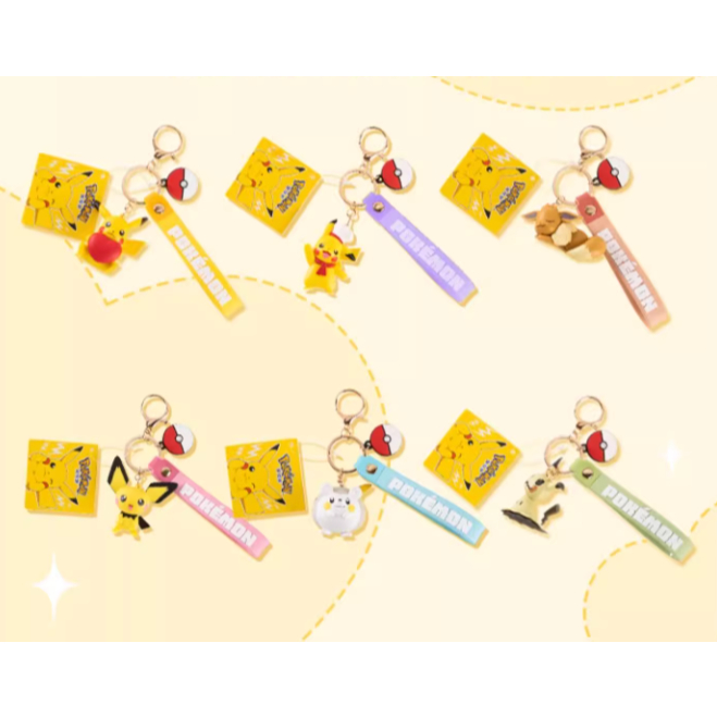 Cute Authentic Pokemon keychain Pichu Mimikyu Pikachu Togedemaru ...