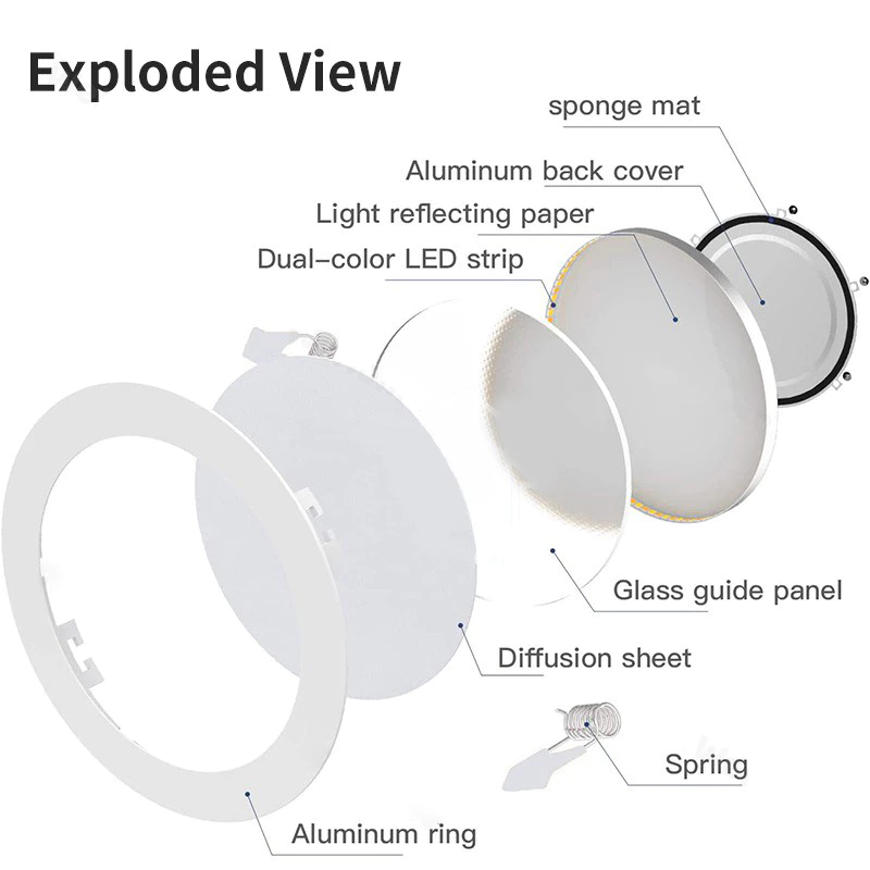 OOKAS Ultra Thin Pin Light Led Ceiling Light Tri Color Recessed ...