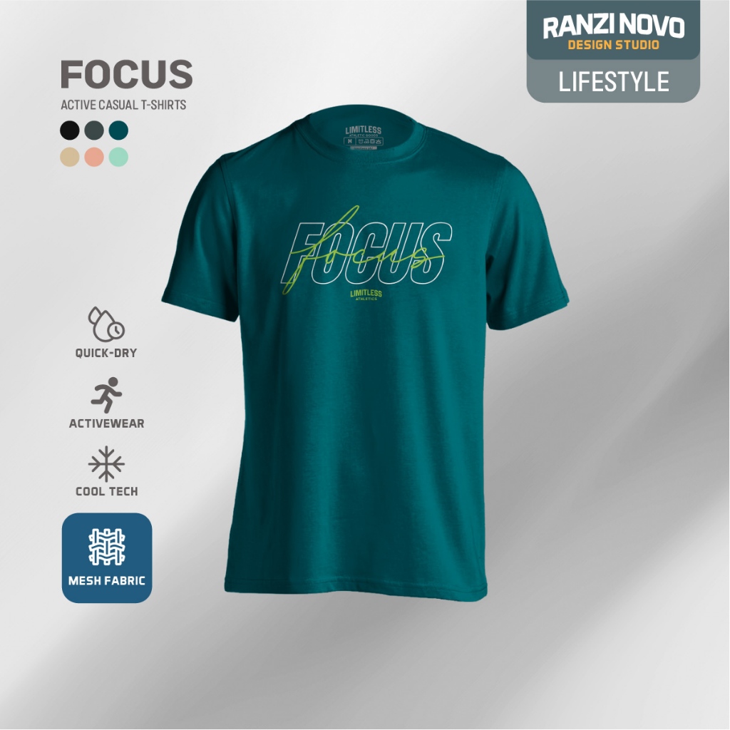 Focus Shirt - Drifit Gym Activewear Running Everyday Training Design ...