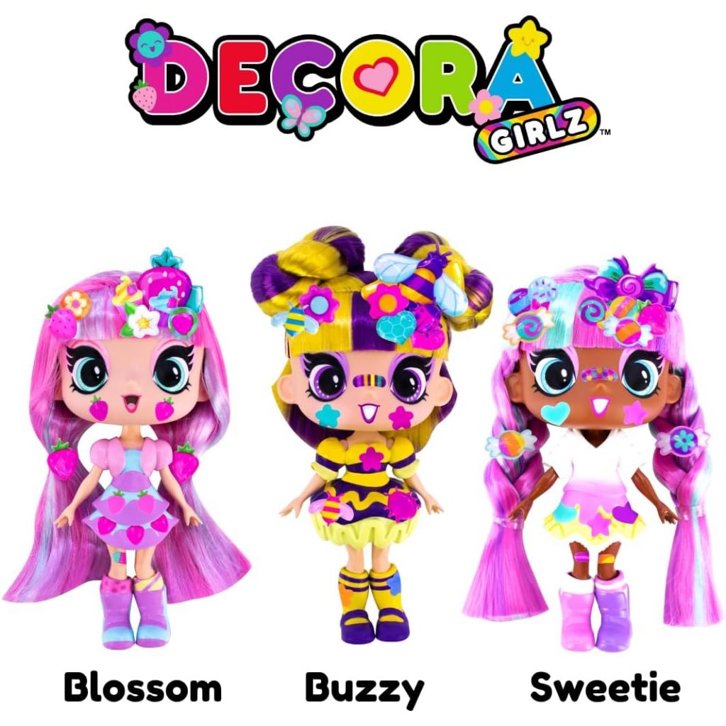DECORA GIRLZ 5" Dolls 3 Pack Set Blossom, Buzzy, and Sweetie Fashion ...