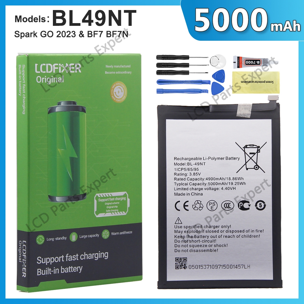 Battery For Tecno Spark GO 2024 BG6/Spark GO 2023 BF7 BF7N 49NT Battery ...