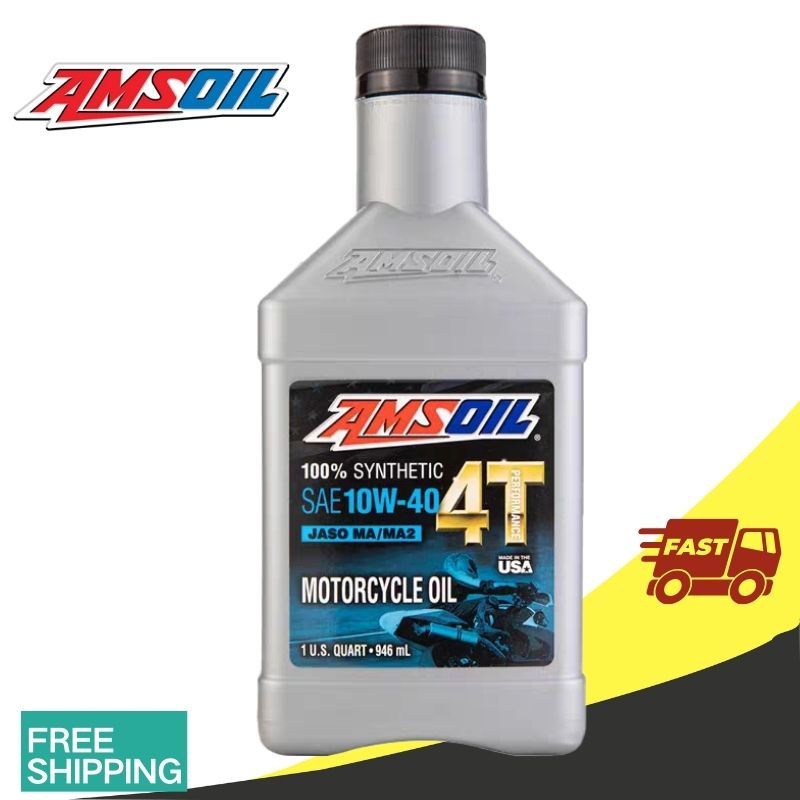 100% Amsoil 10W40 4T Motorcycle Oil 946ml | Shopee Philippines