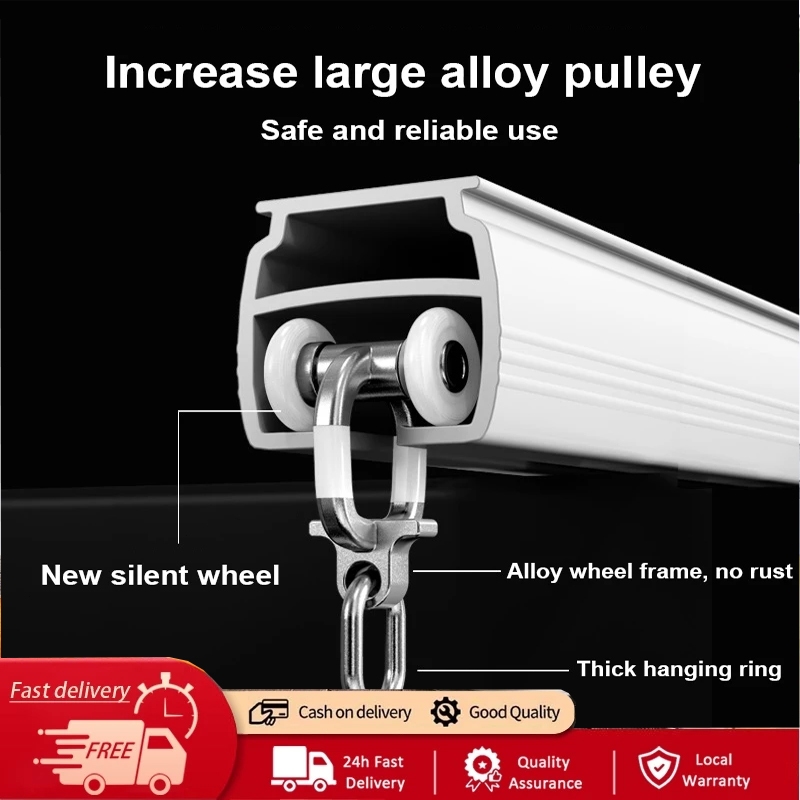 COD Curtain track Mute mentled curtain rod with pulley Track rail Top ...