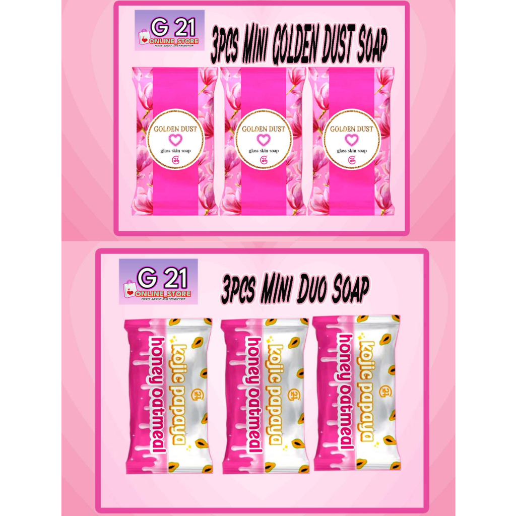6 PCS G21 MINI SOAPS (3 MINI KOJIC PAPAYA HONEY OATMEAL, AND 3 MINI ...