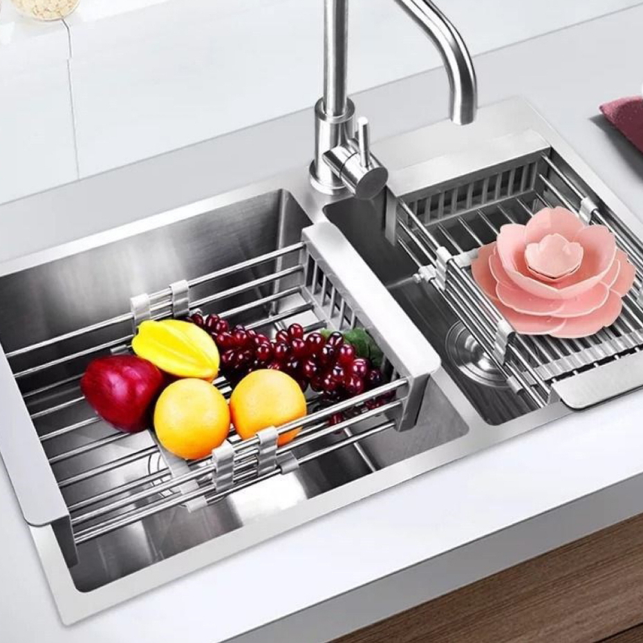 Retractable Sink Water Filter Rack Drain Basket Stainless Steel Kitchen ...