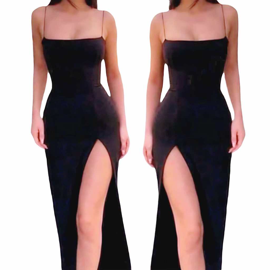 MICA Maxi Dress String with Side Slit Knitted | Shopee Philippines