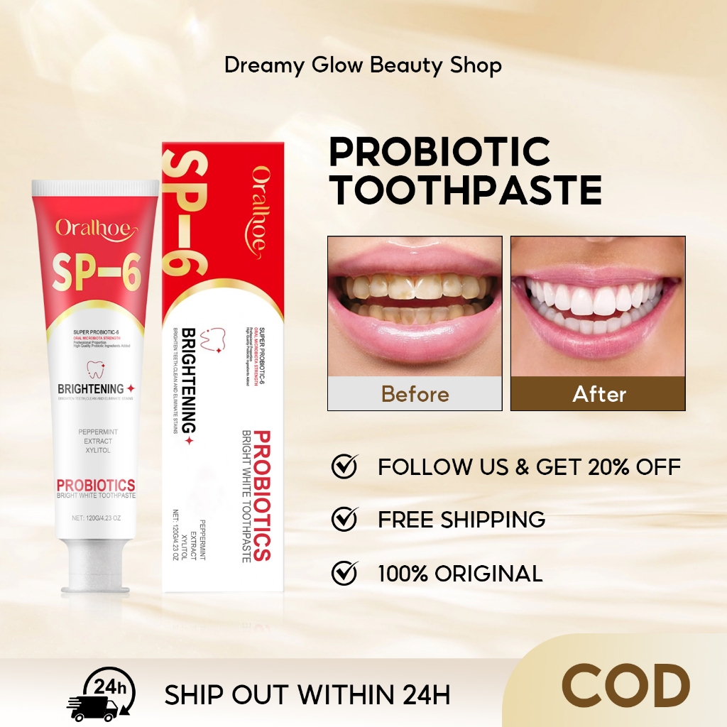 ORALHOE SP-6 Probiotic Brightening Toothpaste 120g Plaque Stain Remove ...