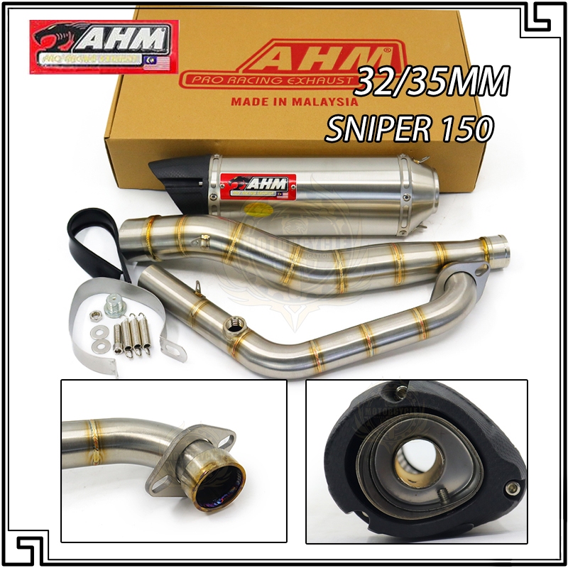 AHM Exhaust Pipe With Elbow YAMAHA Sniper 150 35MM / 32MM Full Set ...