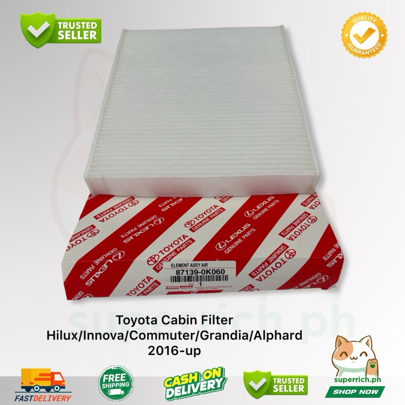 Cabin Filter Toyota Innova / Fortuner / Hilux / Hiace / Alphard 2016-up ...