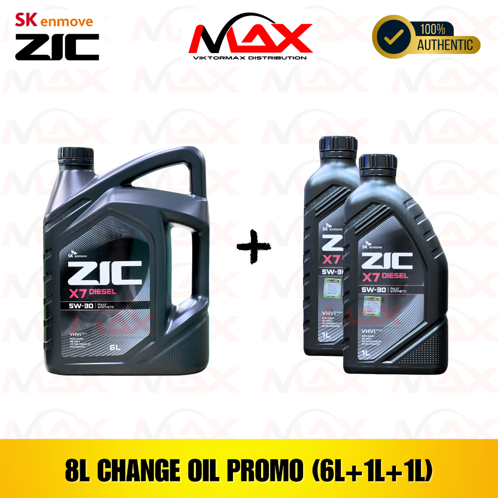 SK-ZIC 8 Liters X7 5W-30 DSL Fully Synthetic Change Oil Bundle | Shopee ...