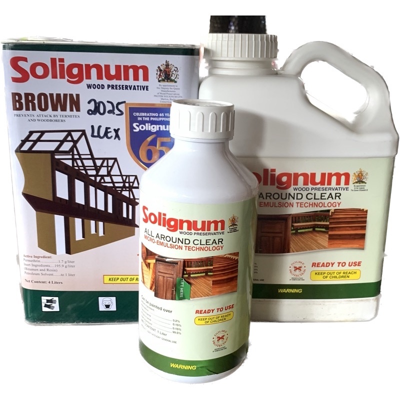 Authentic Solignum Wood Preservatives Clear/Brown 1 Liter Anti Anay ...