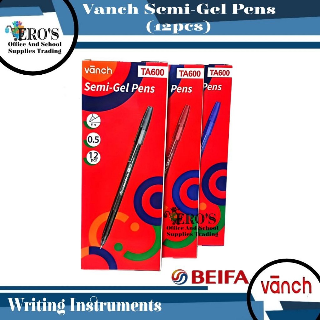 Vanch Semi Gel Pen by 12pcs 1 Box | Shopee Philippines