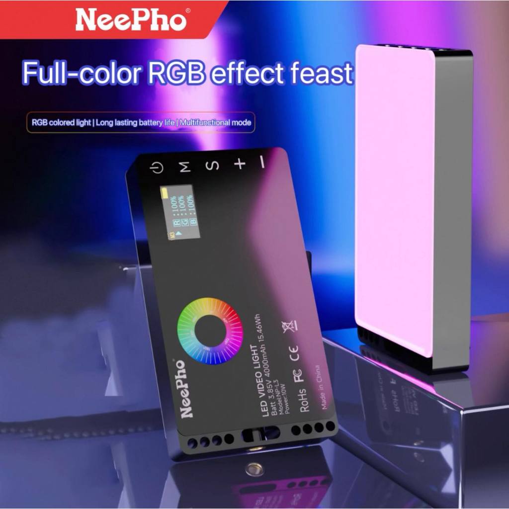 100% Lucky NeePho NP-L3 RGB LED Video Light 3000K-6000K Pocket Fill ...
