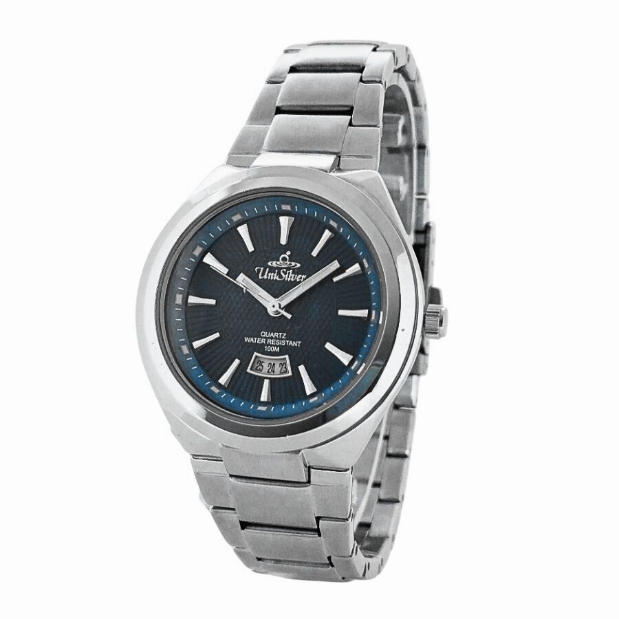 UniSilver TIME Women's Medium Silver / Blue Analog Stainless steel ...