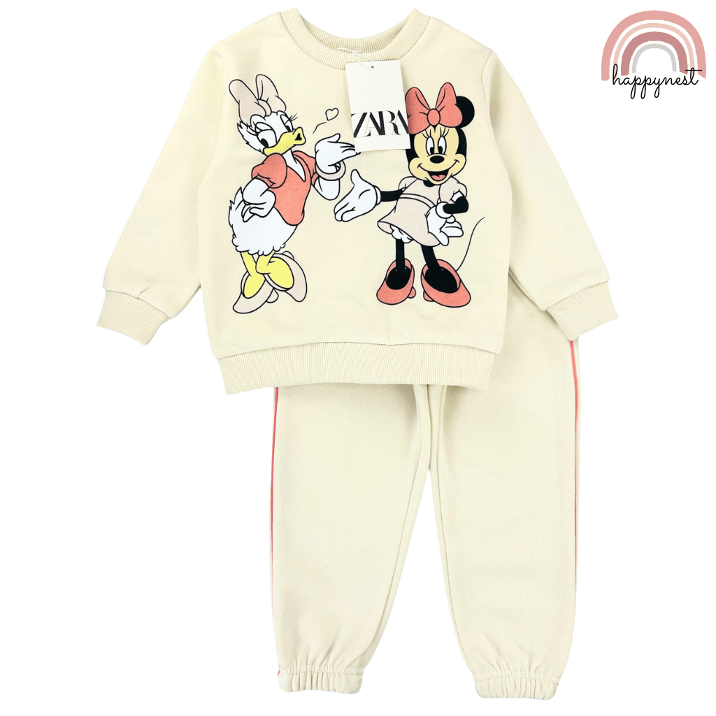 Happynest Zara Minnie Daisy White Tracksuit Jogger + Terno Sets HM ...