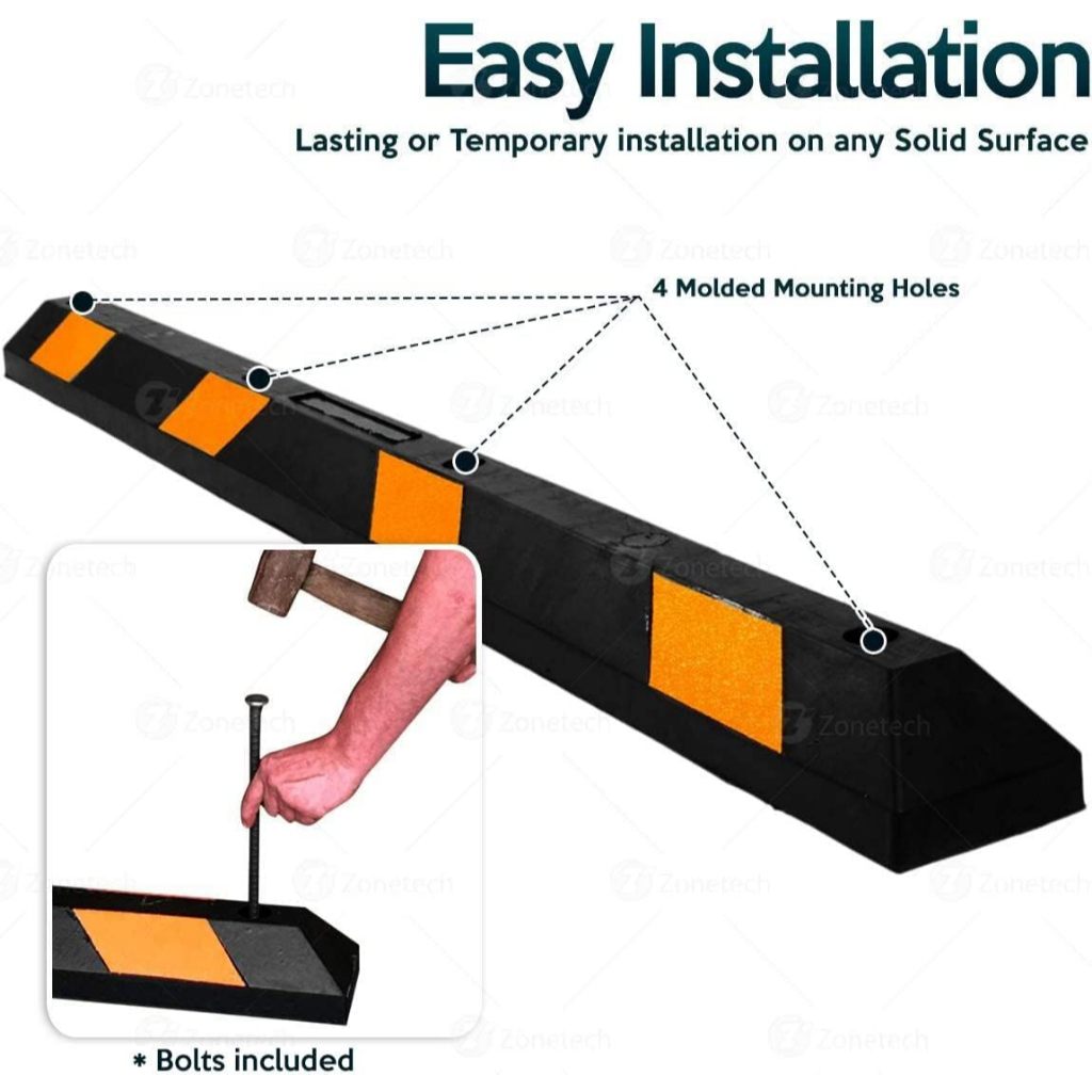 Parking Stopper 183CM Rubber Locator Blocker Car Parking Wheel Ground ...