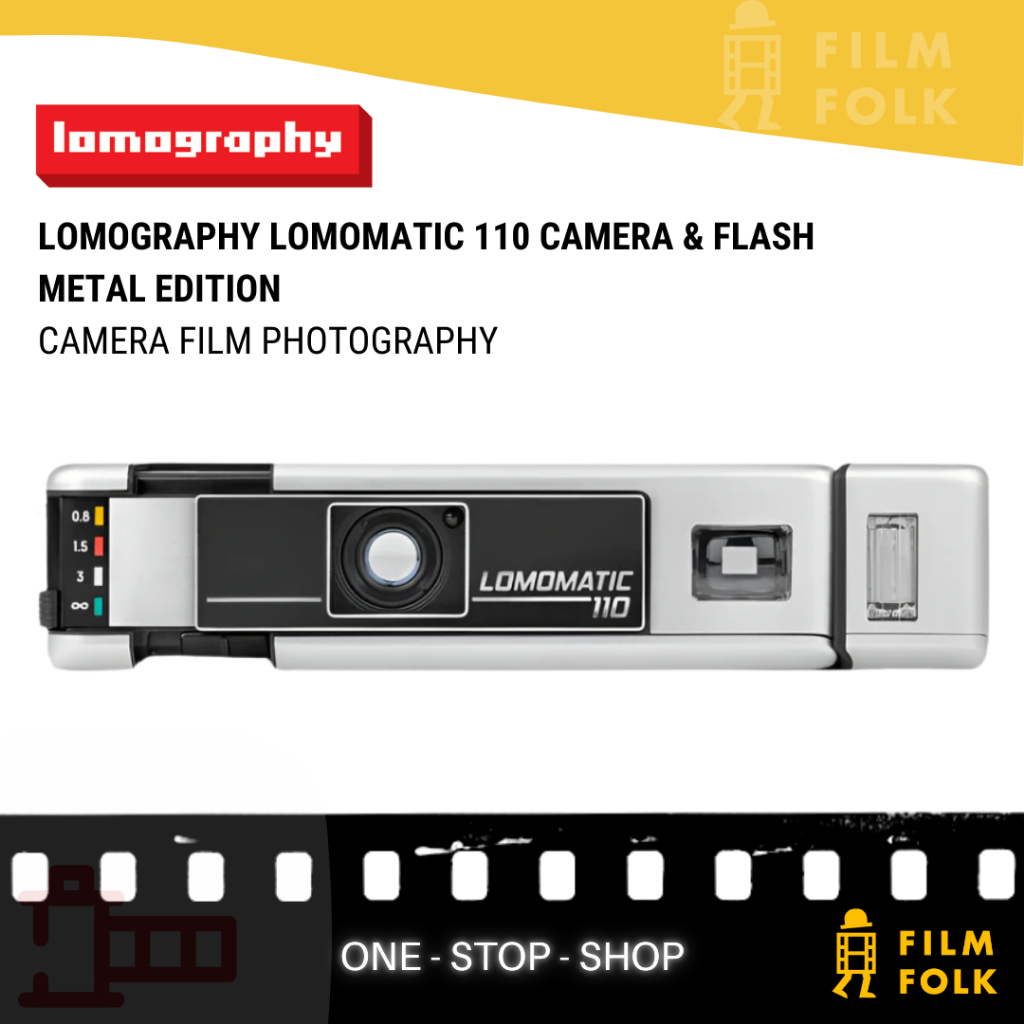 LOMOGRAPHY LOMOMATIC 110 CAMERA & FLASH - METAL EDITION (FILM ...