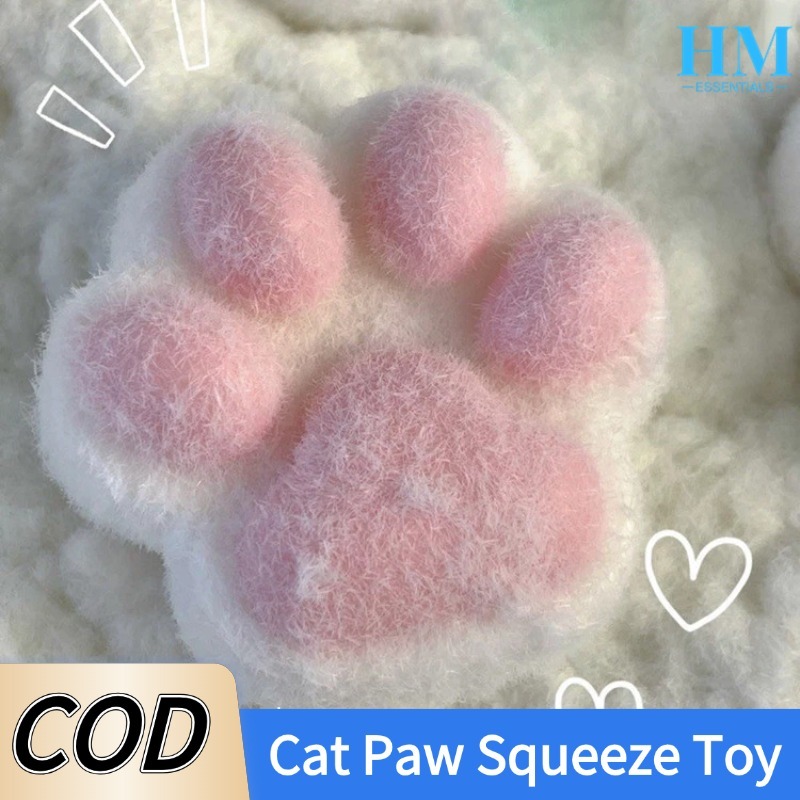 Cat Squishy Toy Kawaii Plush Cat Paw Stress Relief Squeeze Toy Mini ...