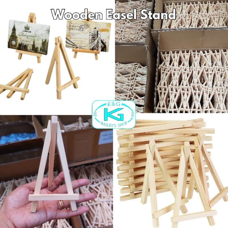 Mini Wooden Easel Stand 15x8cm Adjustable Display Mobile Acrylic Glass ...