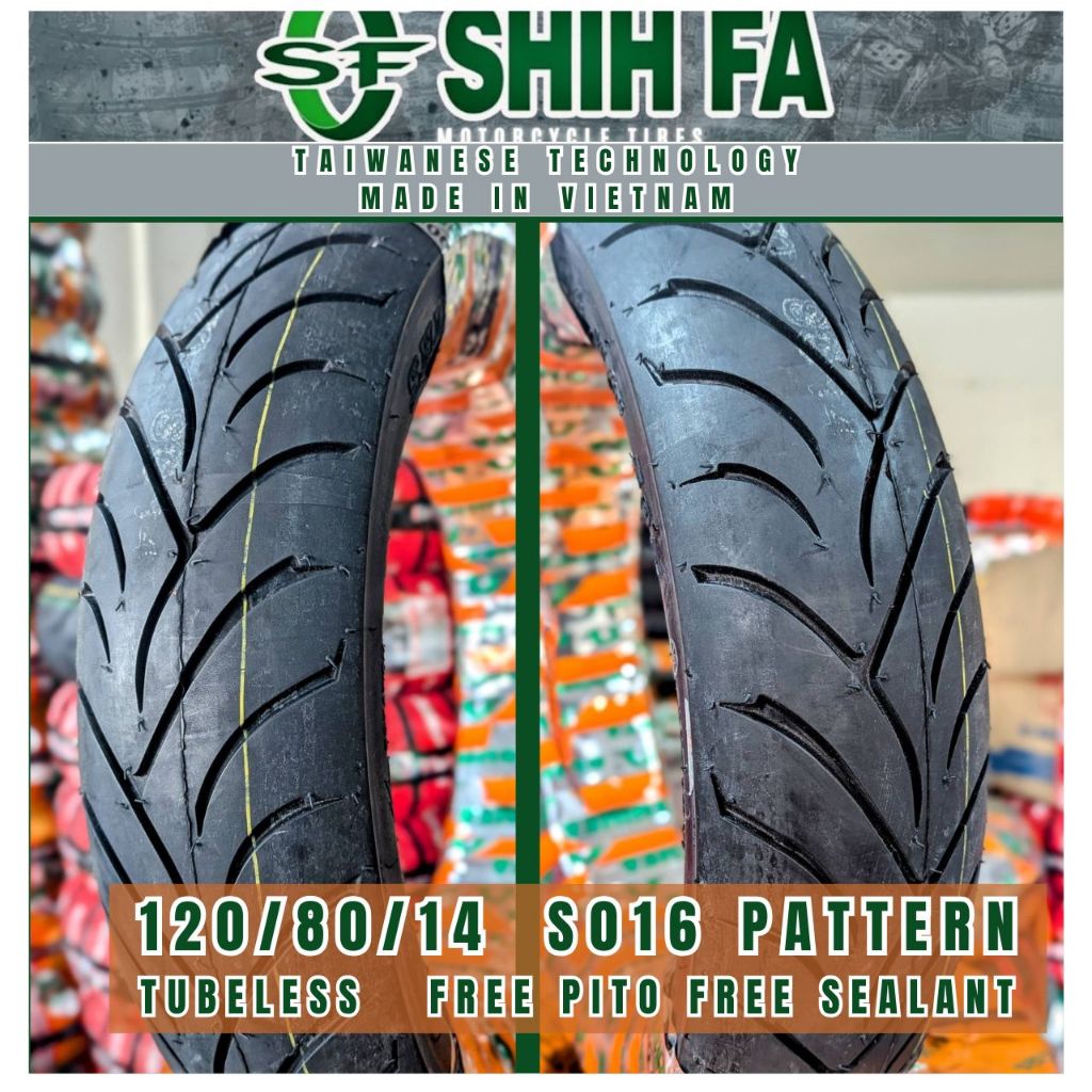 SHIHFA 120/80-14 S016 TUBELESS TIRES TAIWANESE BRAND MADE IN VIETNAM ...