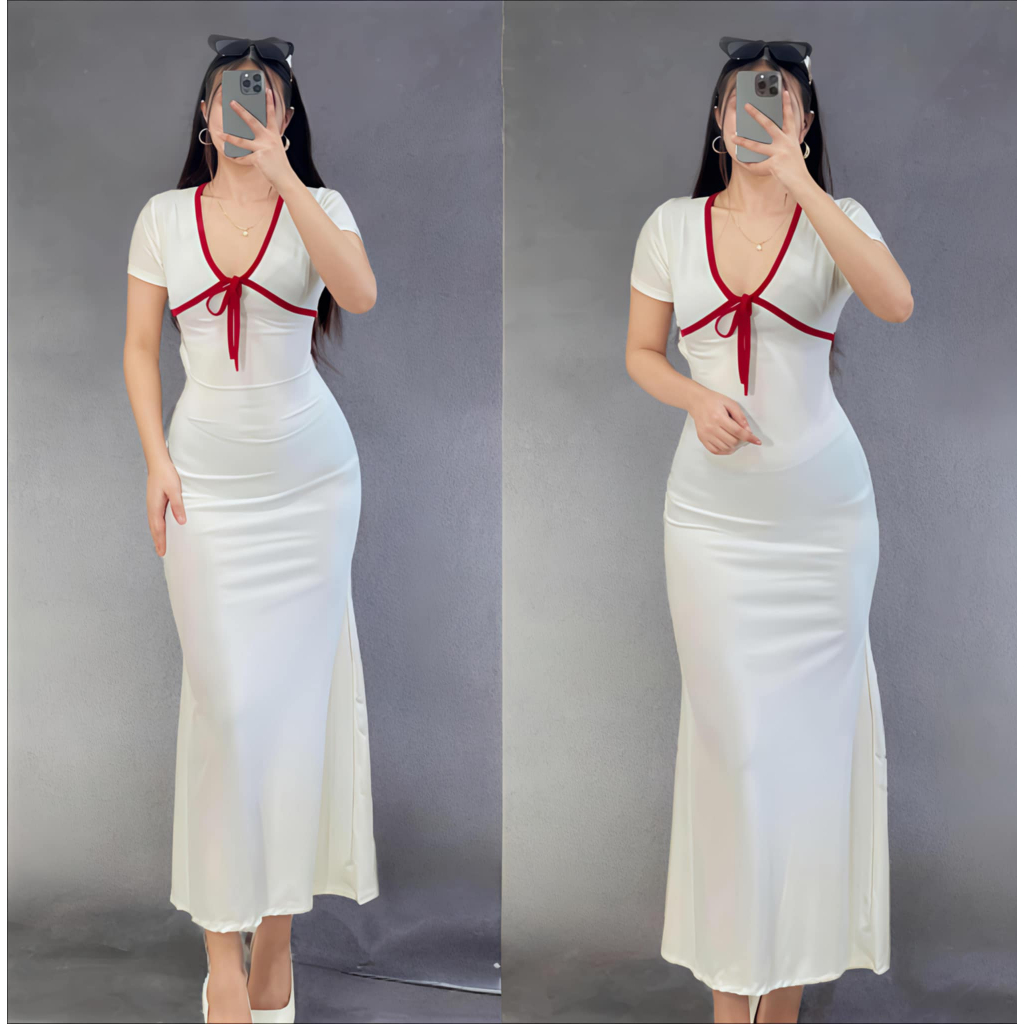 DBS ANGEL Bodycon Maxi Dress Stretch Knit Fabric FITS Small To Large ...