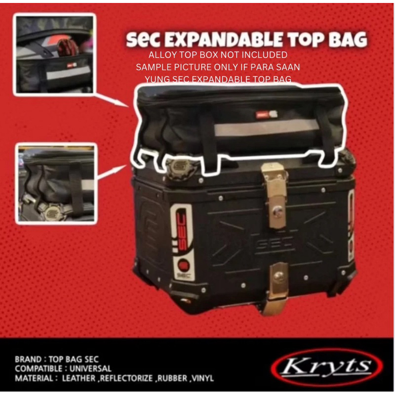 SEC ORIGINAL EXPANDABLE ALLOY TOP BOX EXTENSION BAG (EXTENSION BAG ...