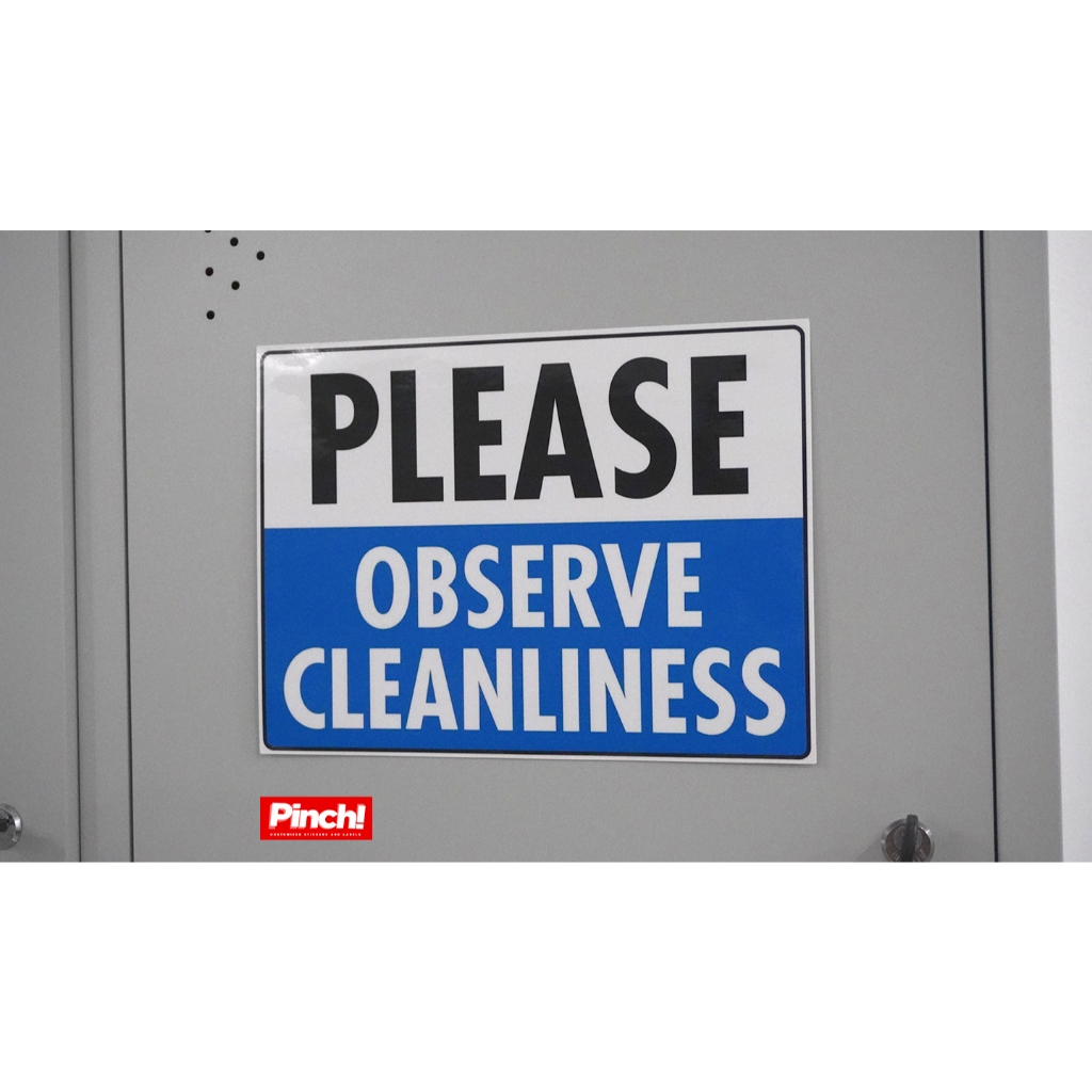 Pinch Sticker - Please Observe Cleanliness 19x25cm | Shopee Philippines