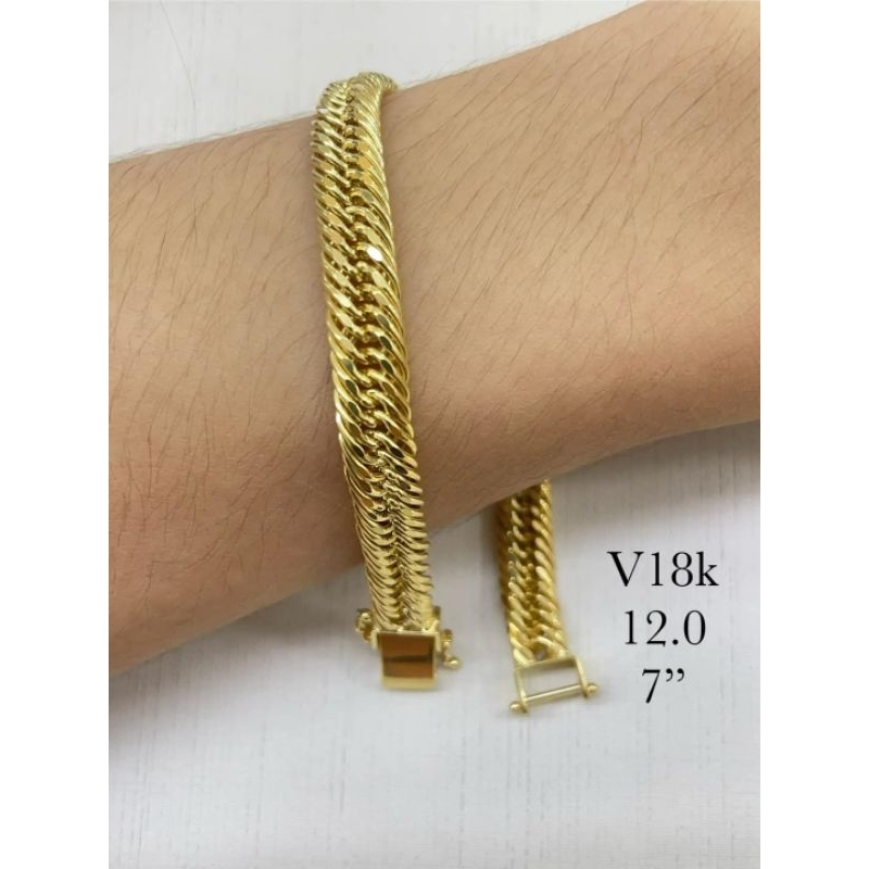 18k japan style triple lock BRACELET/18k triple lock pawnable | Shopee ...