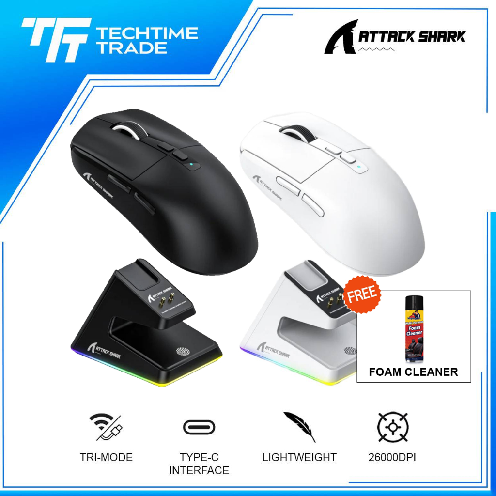 Attack Shark X6 Wireless Gaming Mouse Tri-Mode 2.4G USB-C Wired ...